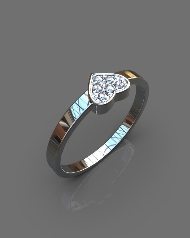 Heart ring 3D model 3D printable | CGTrader