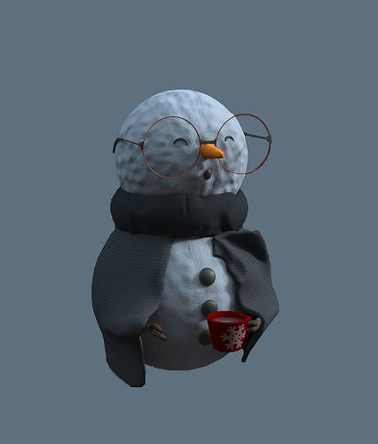 Sick snowman 3D model | CGTrader