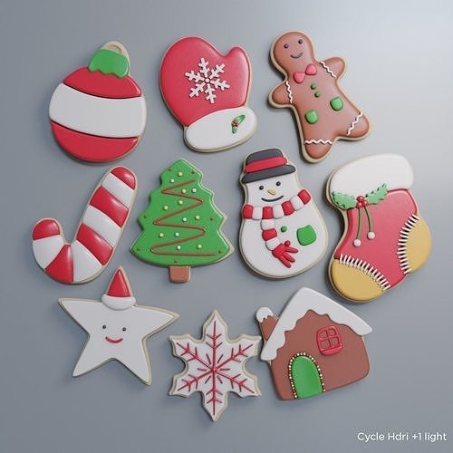 3D model Pbr Christmas Cookies VR / AR / low-poly | CGTrader
