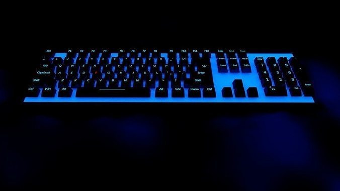 Gaming keyboard blue 3D model | CGTrader