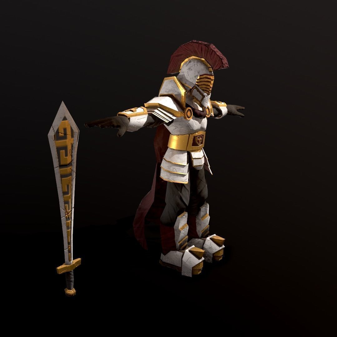 Spartan Paladin DnD Stylized Character miniature figurine 3D model 3D ...