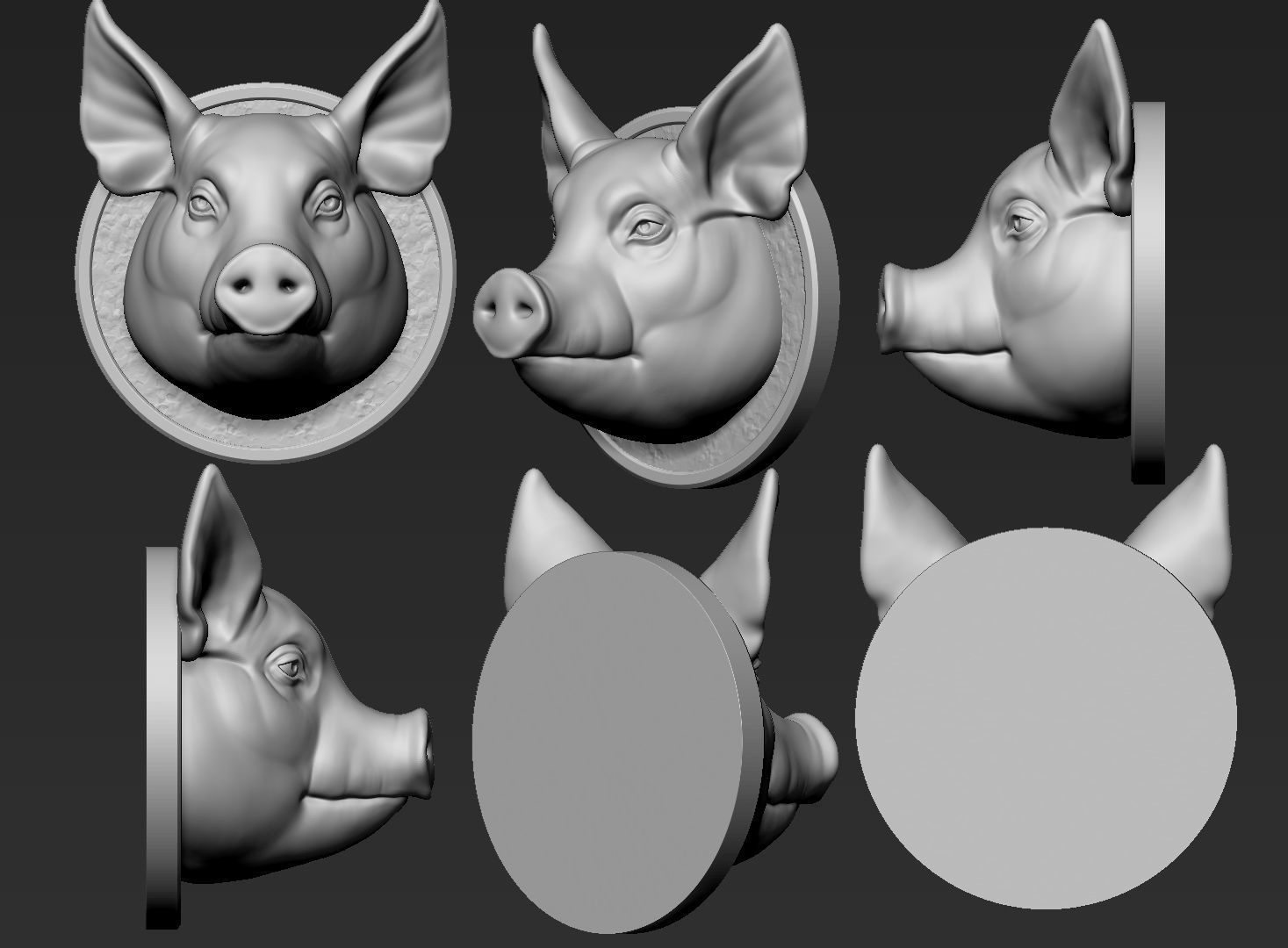 Pig Head 3D model 3D printable | CGTrader