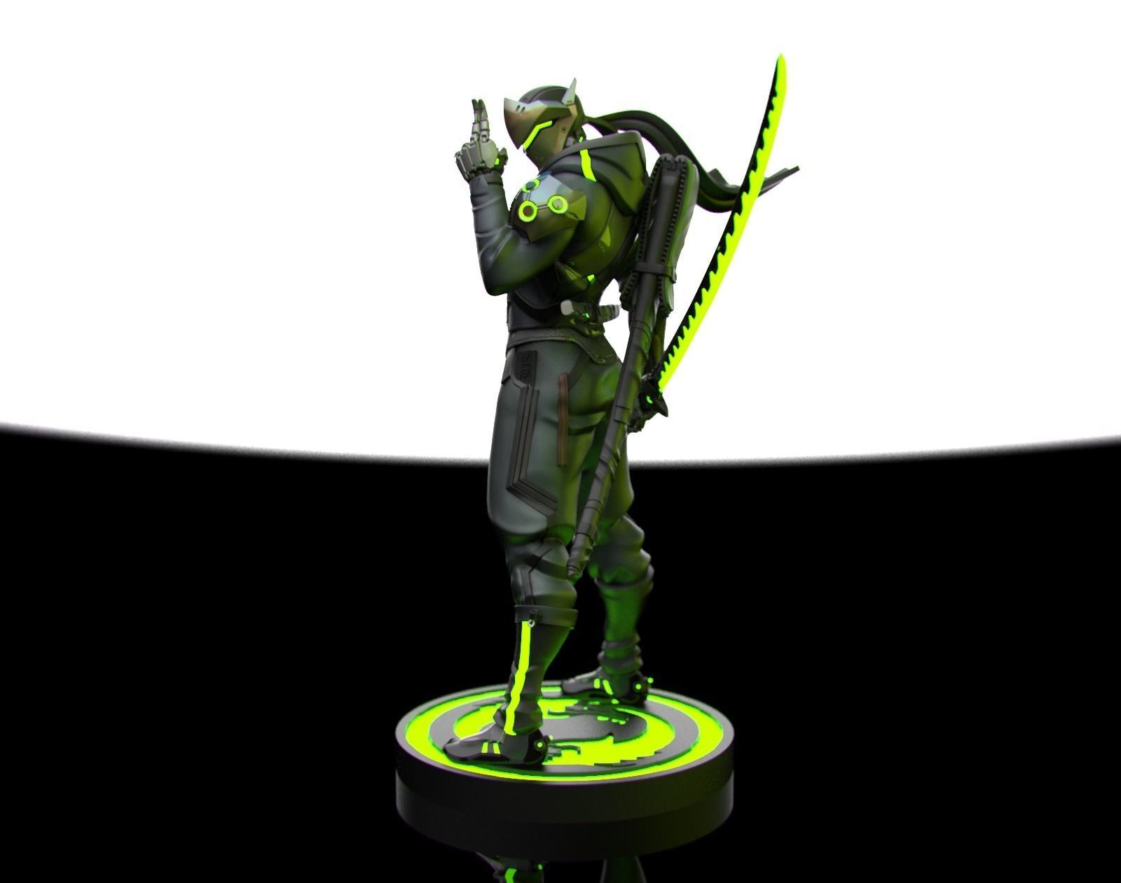 Genji Statue 3D Print Ready 3D model 3D printable | CGTrader