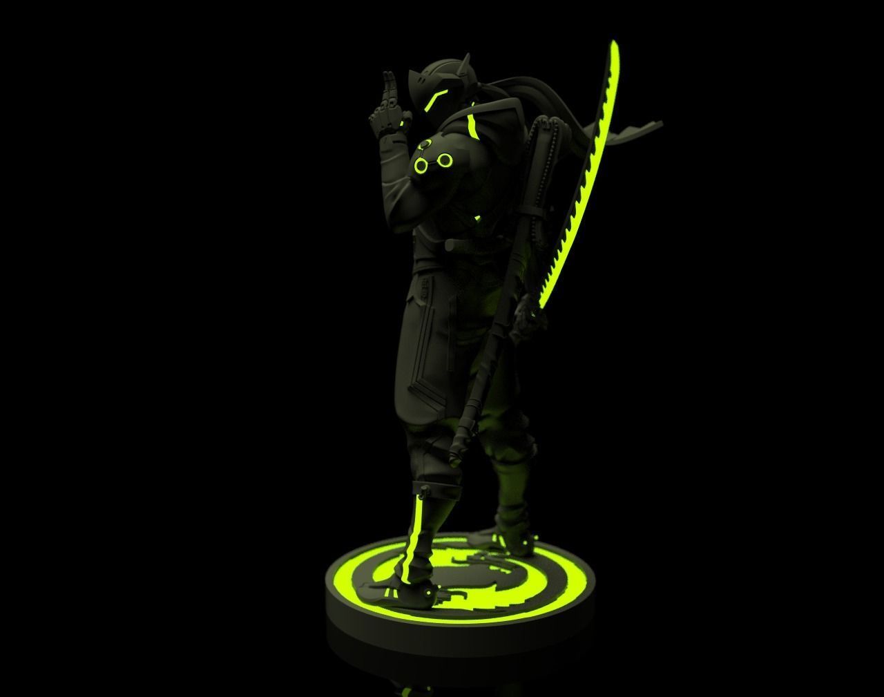 Genji Statue 3D Print Ready 3D model 3D printable | CGTrader