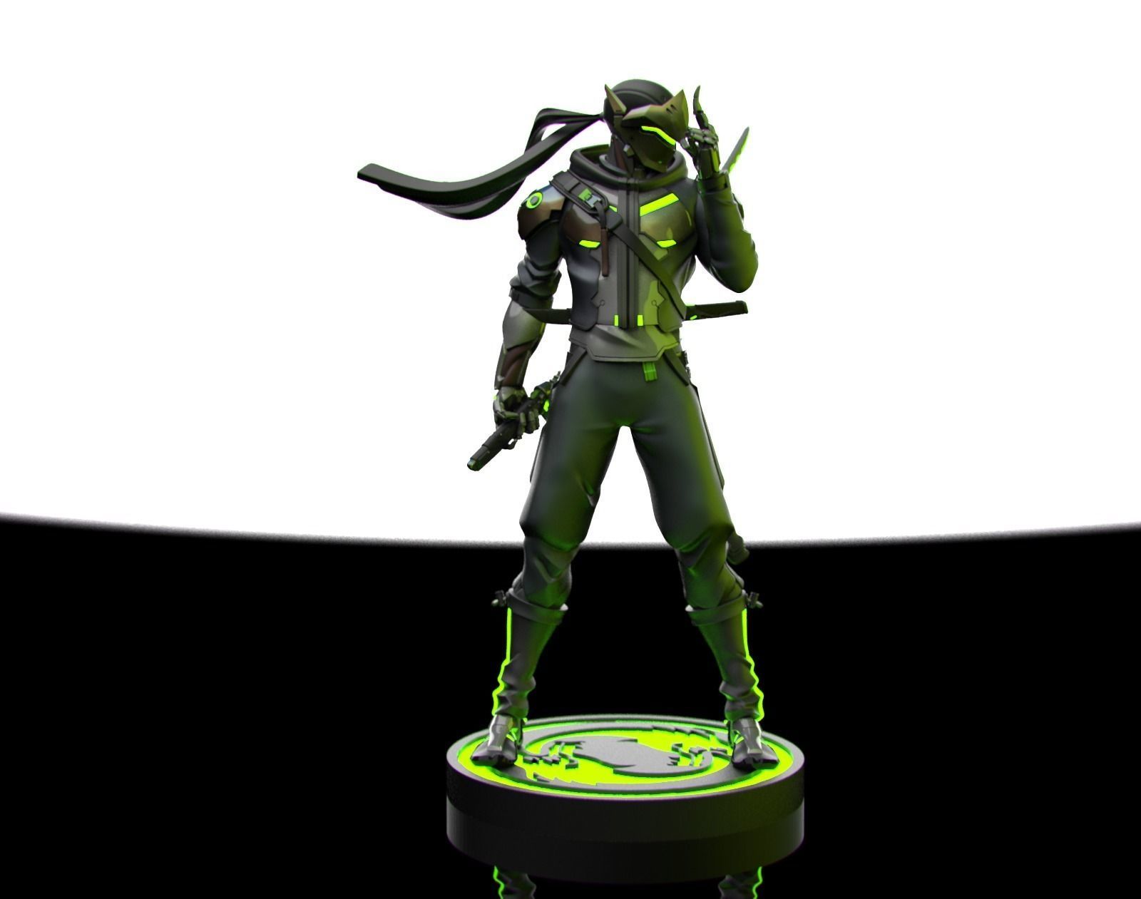 Genji Statue 3D Print Ready 3D model 3D printable | CGTrader
