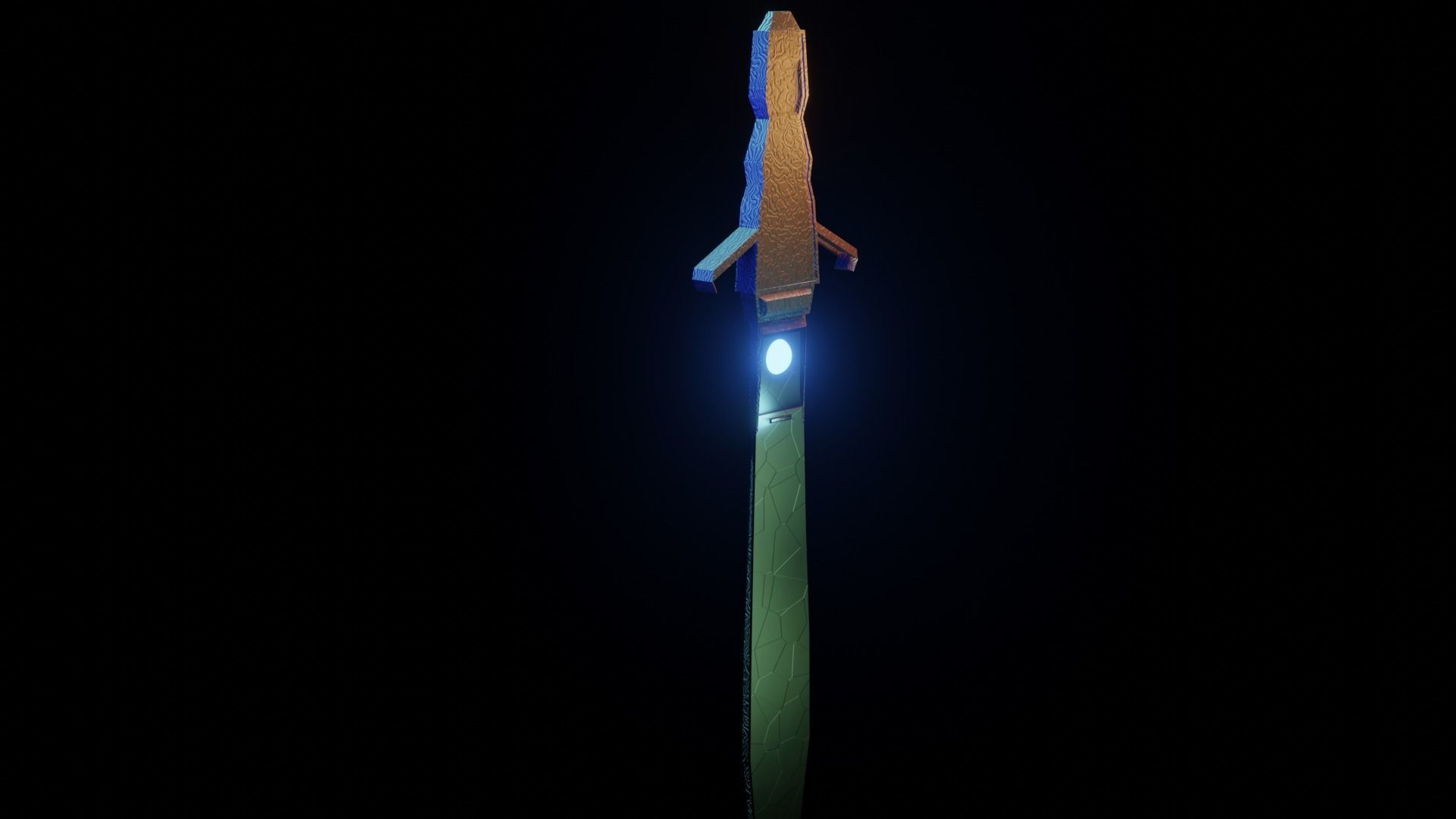 Sword rocket launches into night sky 3D model | CGTrader