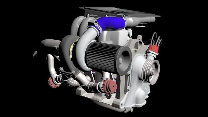 Rotary 13B T Turbo Setup 3D model | CGTrader