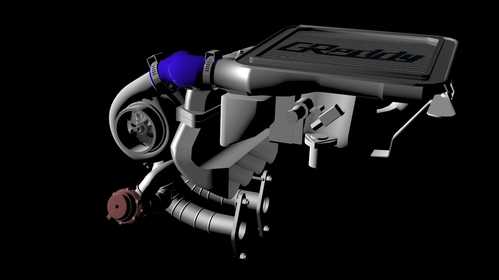 Rotary 13B T Turbo Setup 3D model | CGTrader