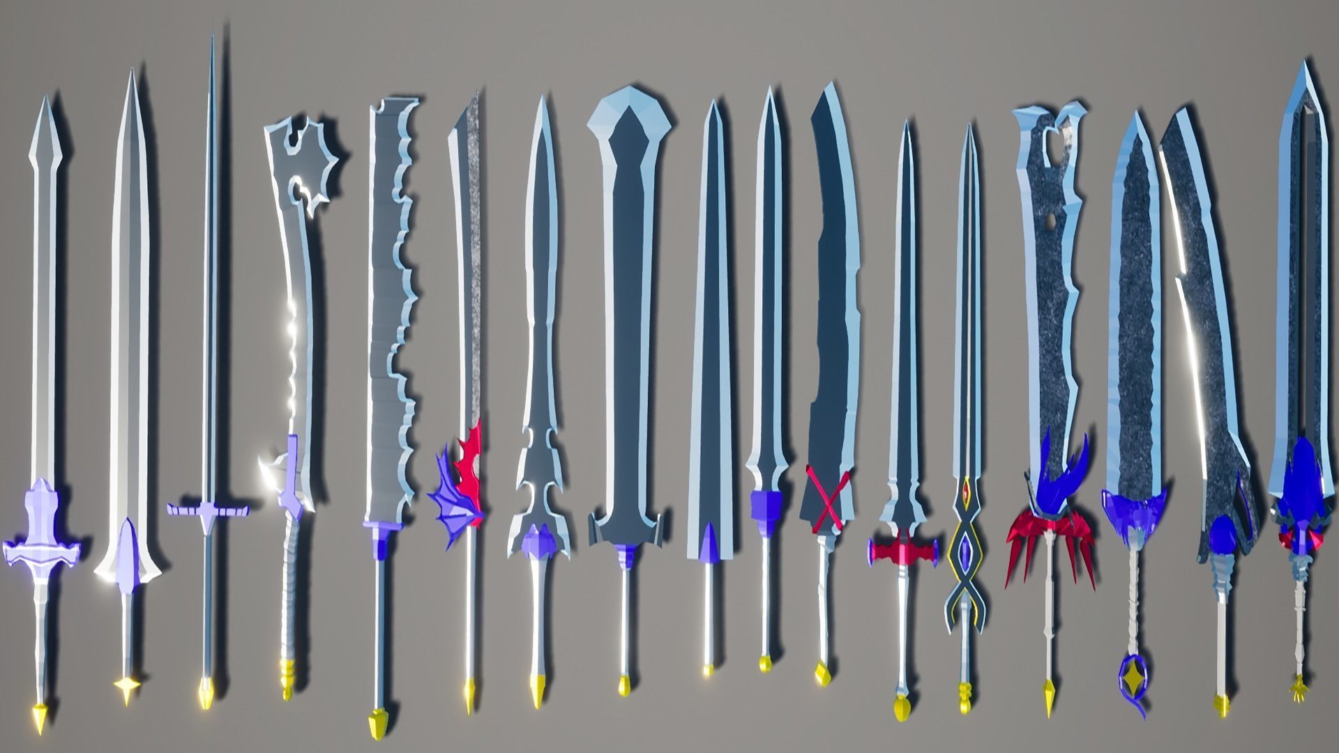 3D model Low Poly Swords Pack VR / AR / low-poly | CGTrader