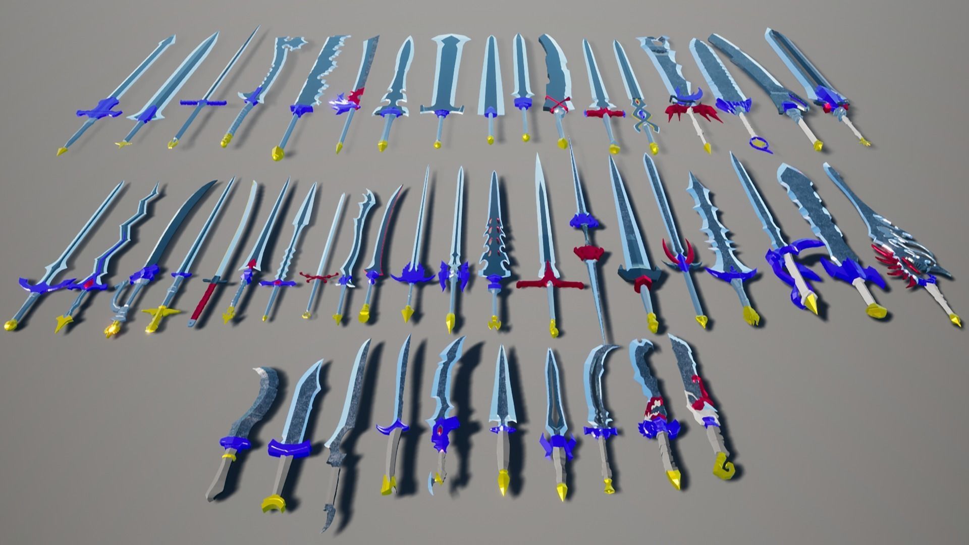 3D model Low Poly Swords Pack VR / AR / low-poly | CGTrader
