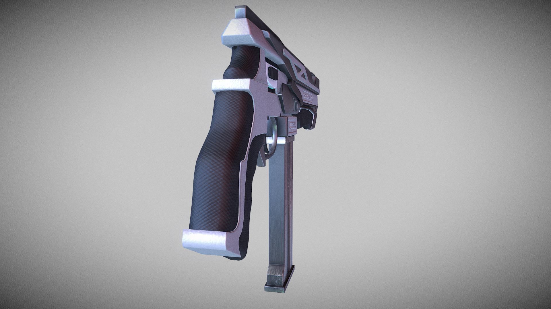3D model Cyberpunk Tactical Machine Pistol VR / AR / low-poly | CGTrader