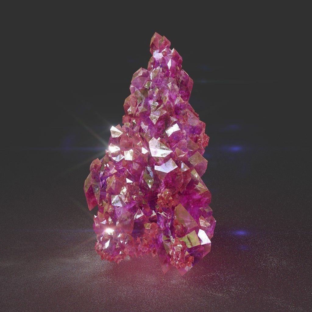 3D model Low Poly Pink Crystal Gemstone Pack 200114 VR / AR / low-poly ...