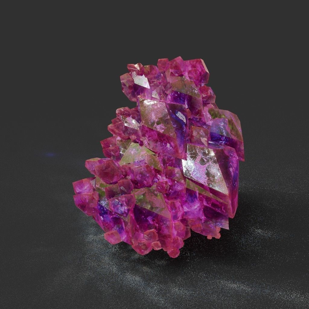 3D model Low Poly Pink Crystal Gemstone Pack 200114 VR / AR / low-poly ...