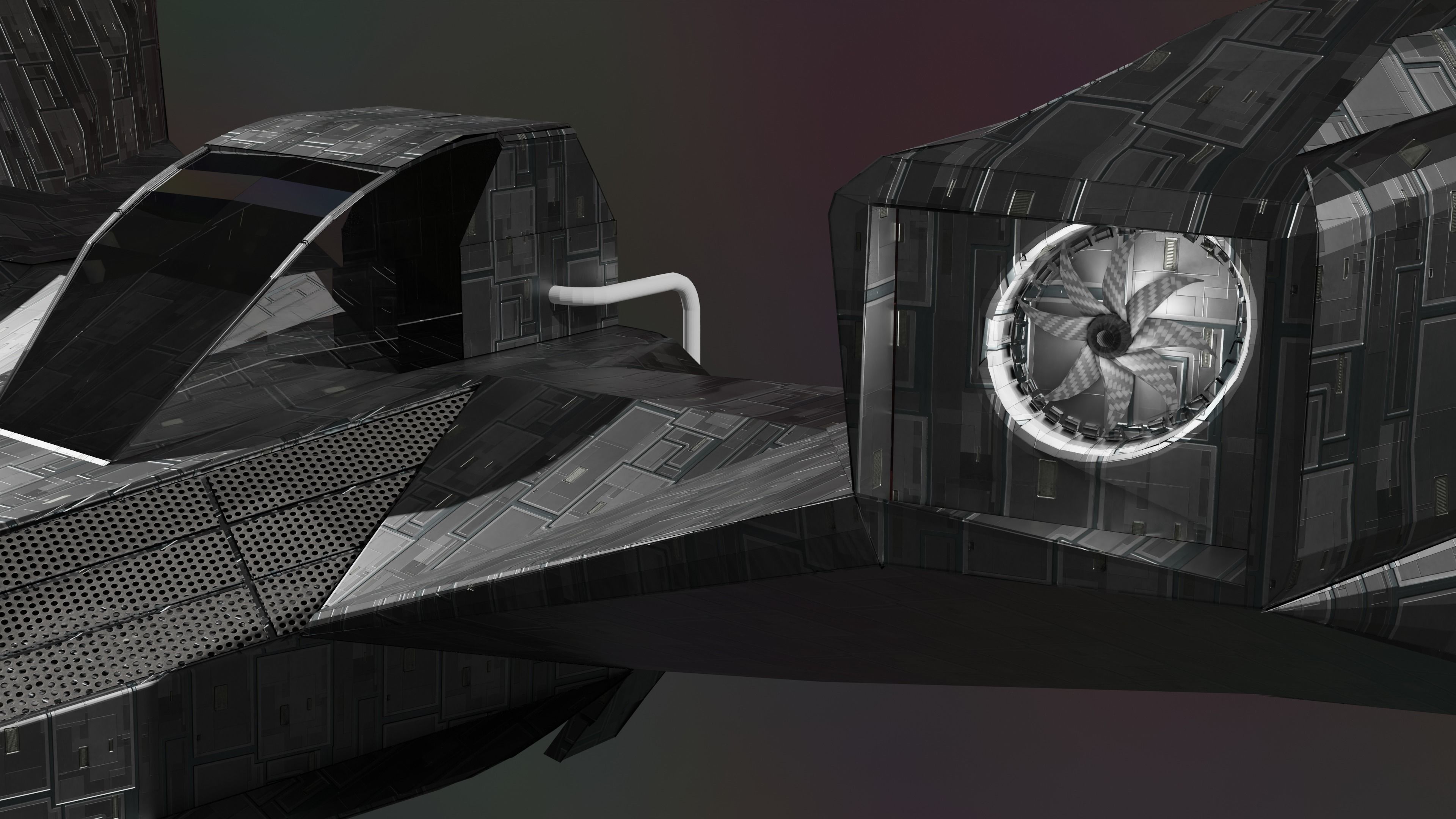 3D model Sci-Fi Spaceship Concept Art Spacecraft VR / AR / low-poly ...