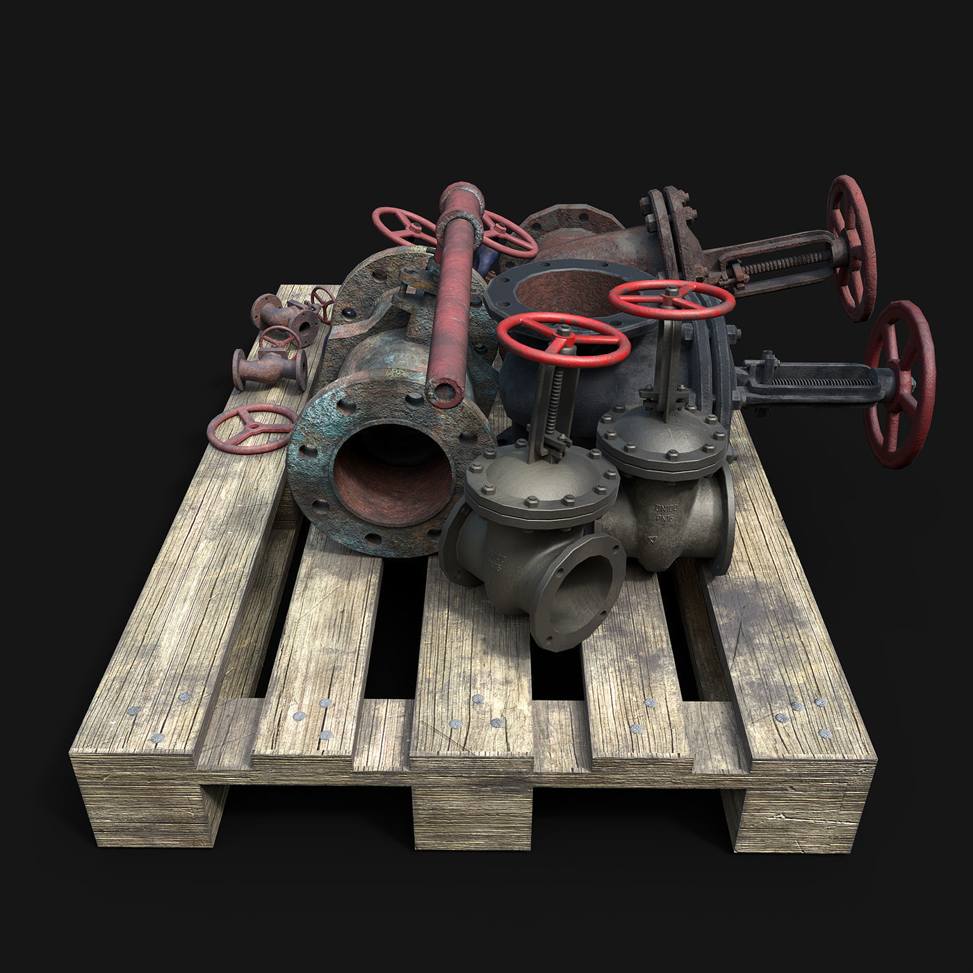3D model Old industrial valves VR / AR / low-poly | CGTrader