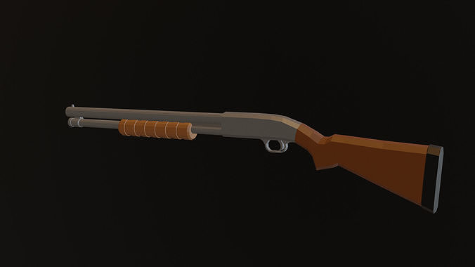 Low Poly Shotgun free VR / AR / low-poly 3D model rigged | CGTrader
