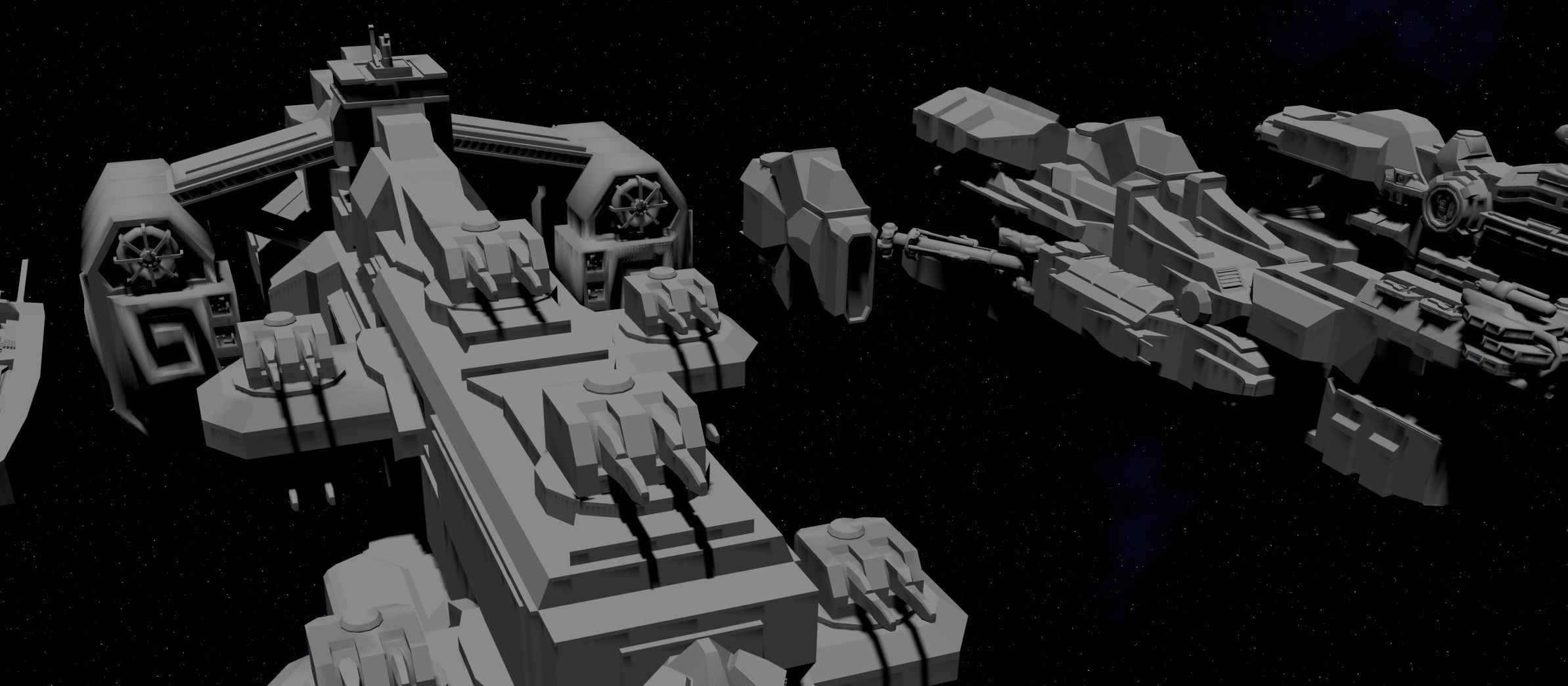 Sci-Fi Space Ships Kitbash Kit 3D model | CGTrader