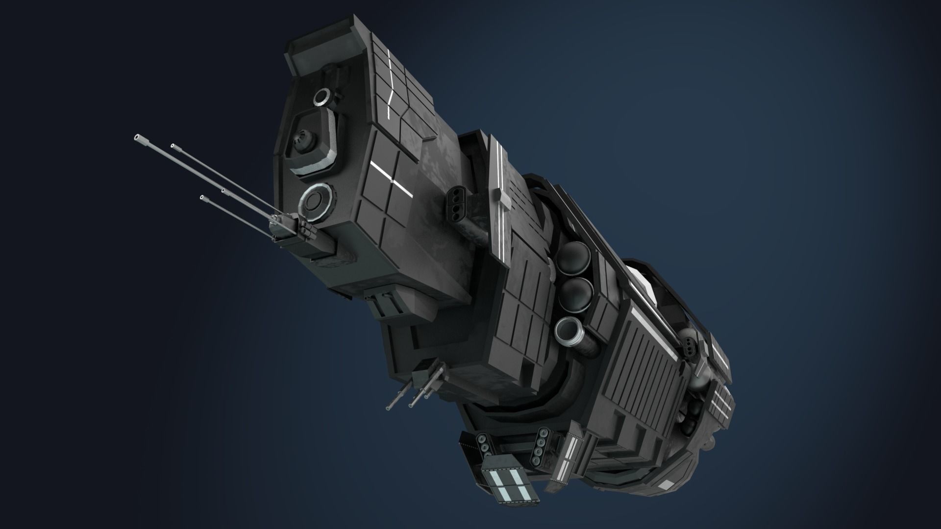 Light-cruiser Space Warship 3D model | CGTrader