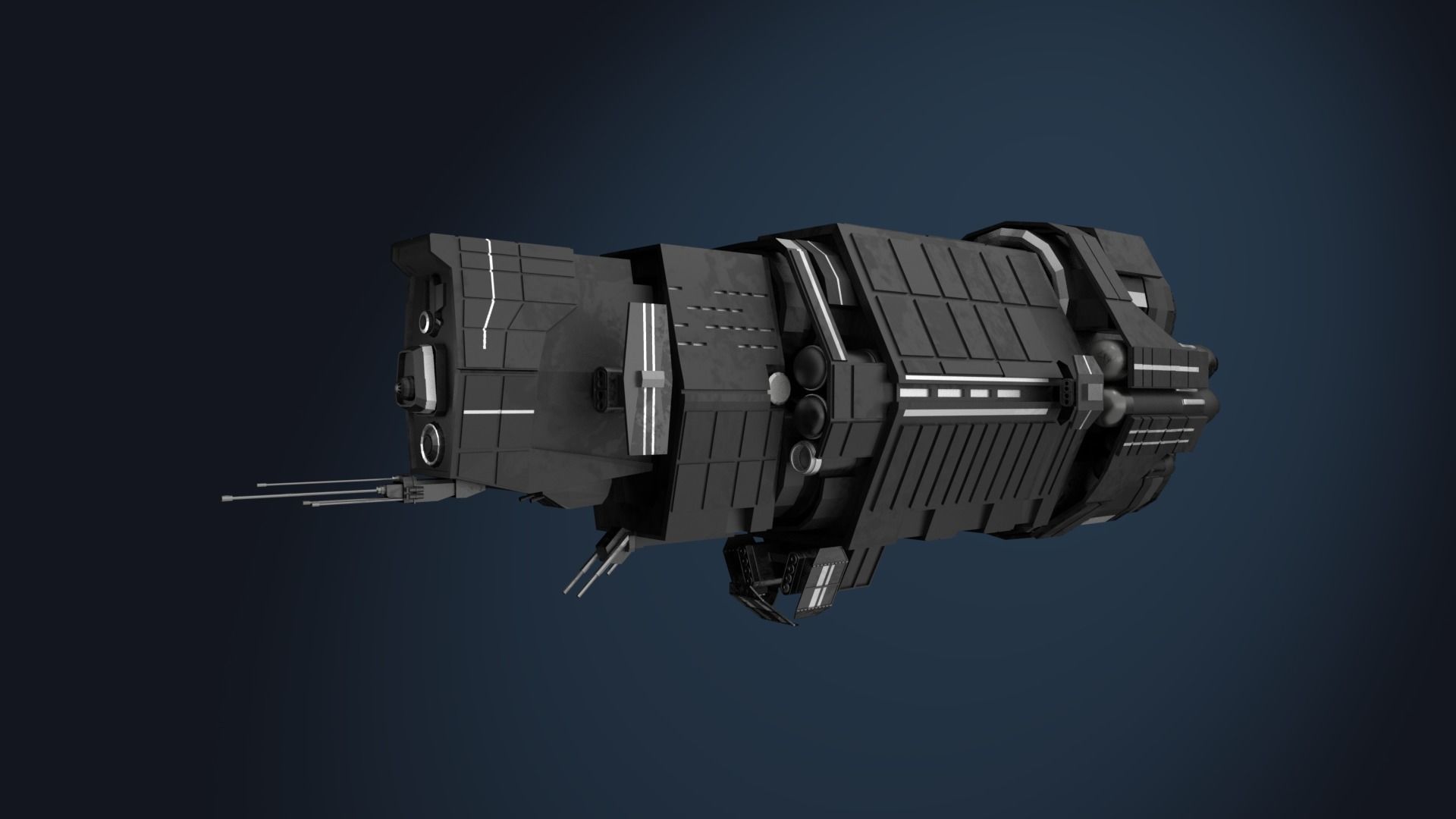 Light-cruiser Space Warship 3D model | CGTrader
