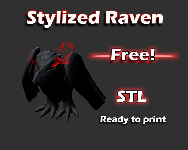 Free Stylized Raven 3D print ready free 3D model 3D printable | CGTrader