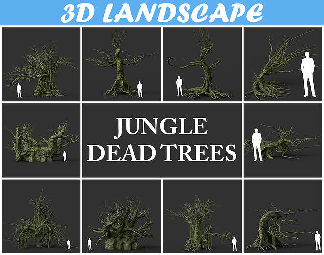 3D model Low poly Mossy Jungle Dead Tree VR / AR / low-poly | CGTrader