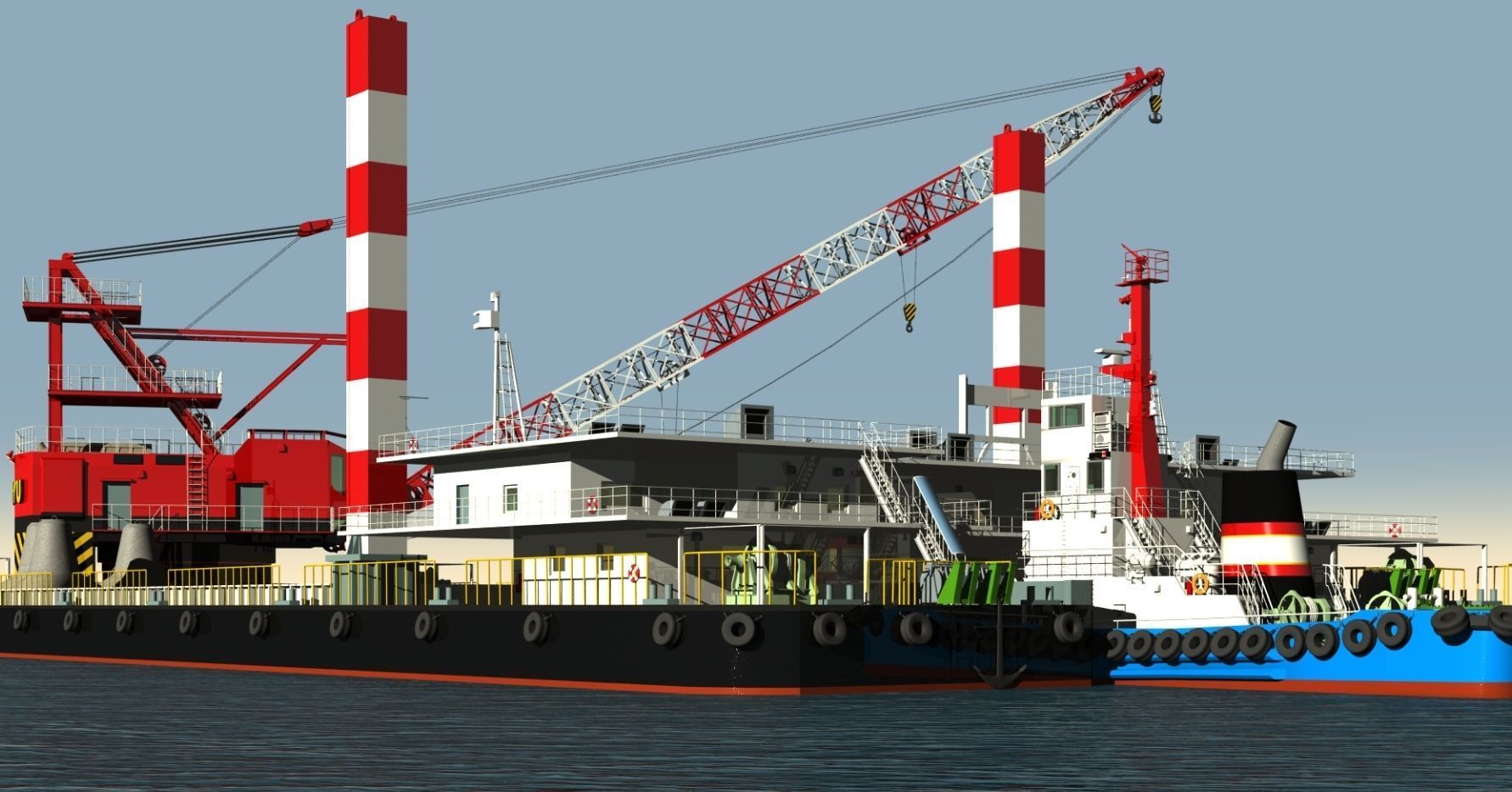 floating crane 3D model | CGTrader