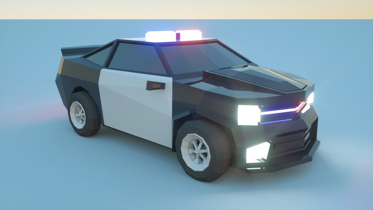 3D model LowPoly Police Car VR / AR / low-poly | CGTrader