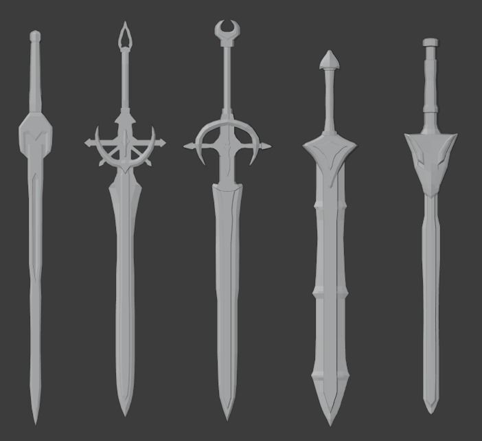 3D model Simple fantasy swords VR / AR / low-poly | CGTrader