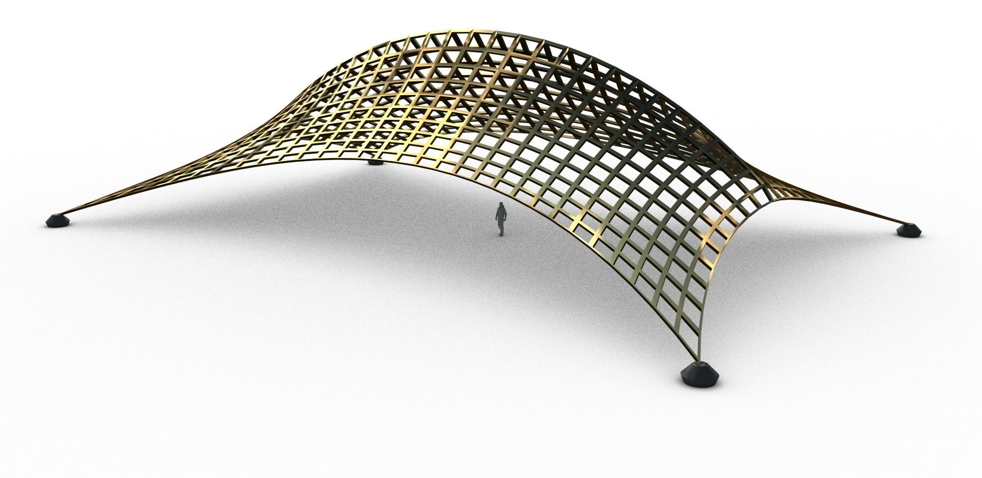 Architectural Tensile Structure Ridge with Anchors 3D model | CGTrader