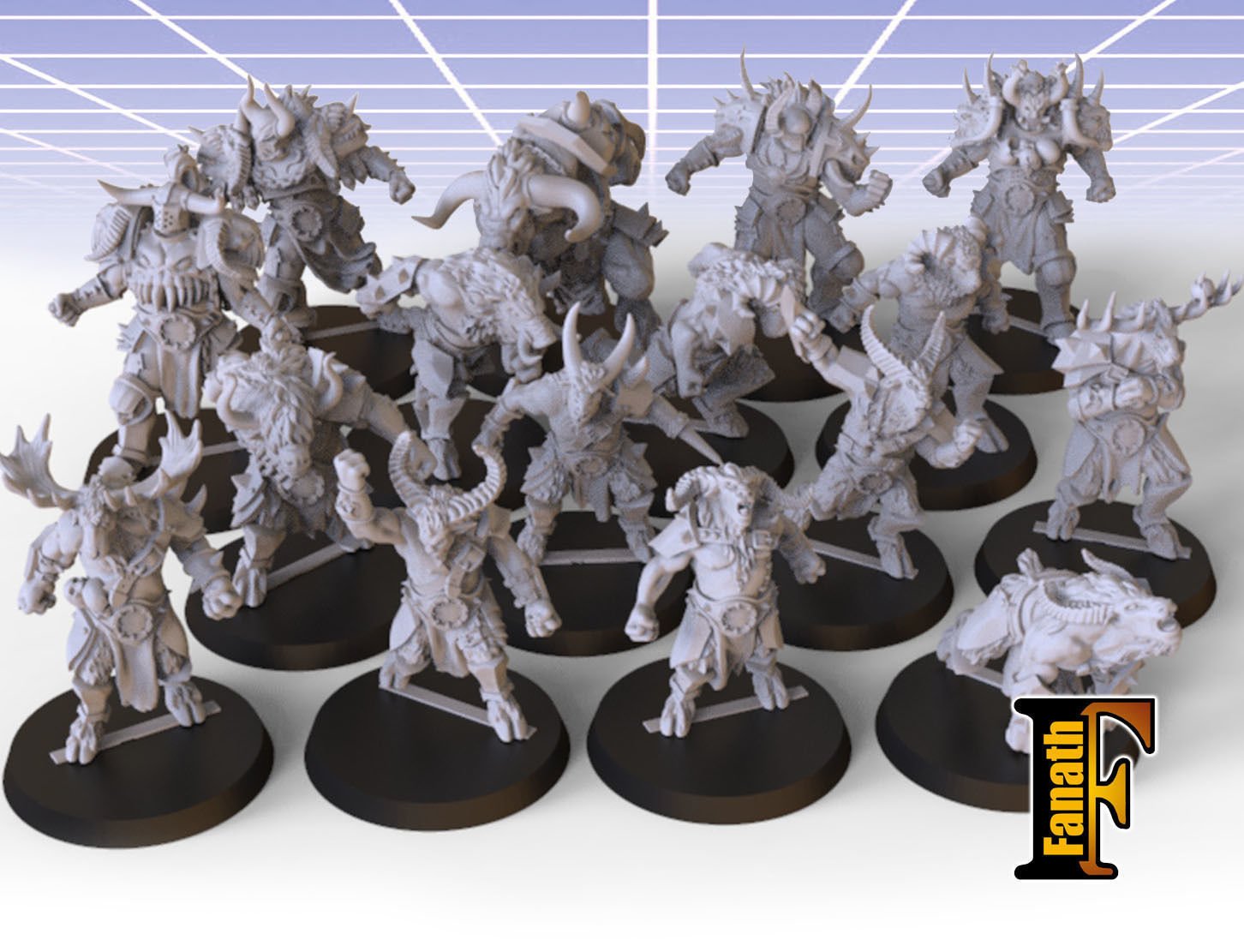 Chaos Team 16 figures presupport 3D model 3D printable | CGTrader