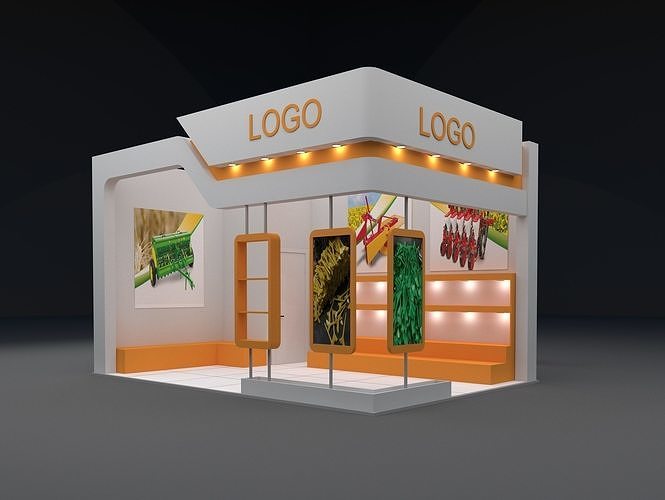 exhibition stand 6x4m height 360 cm 2 side open 3D model | CGTrader