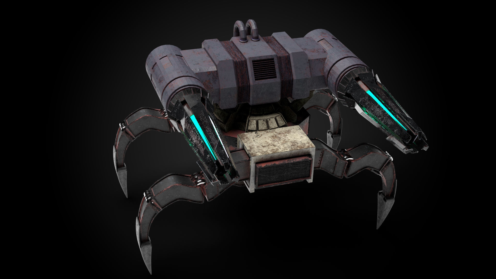 4 legs robot 3D model animated rigged | CGTrader