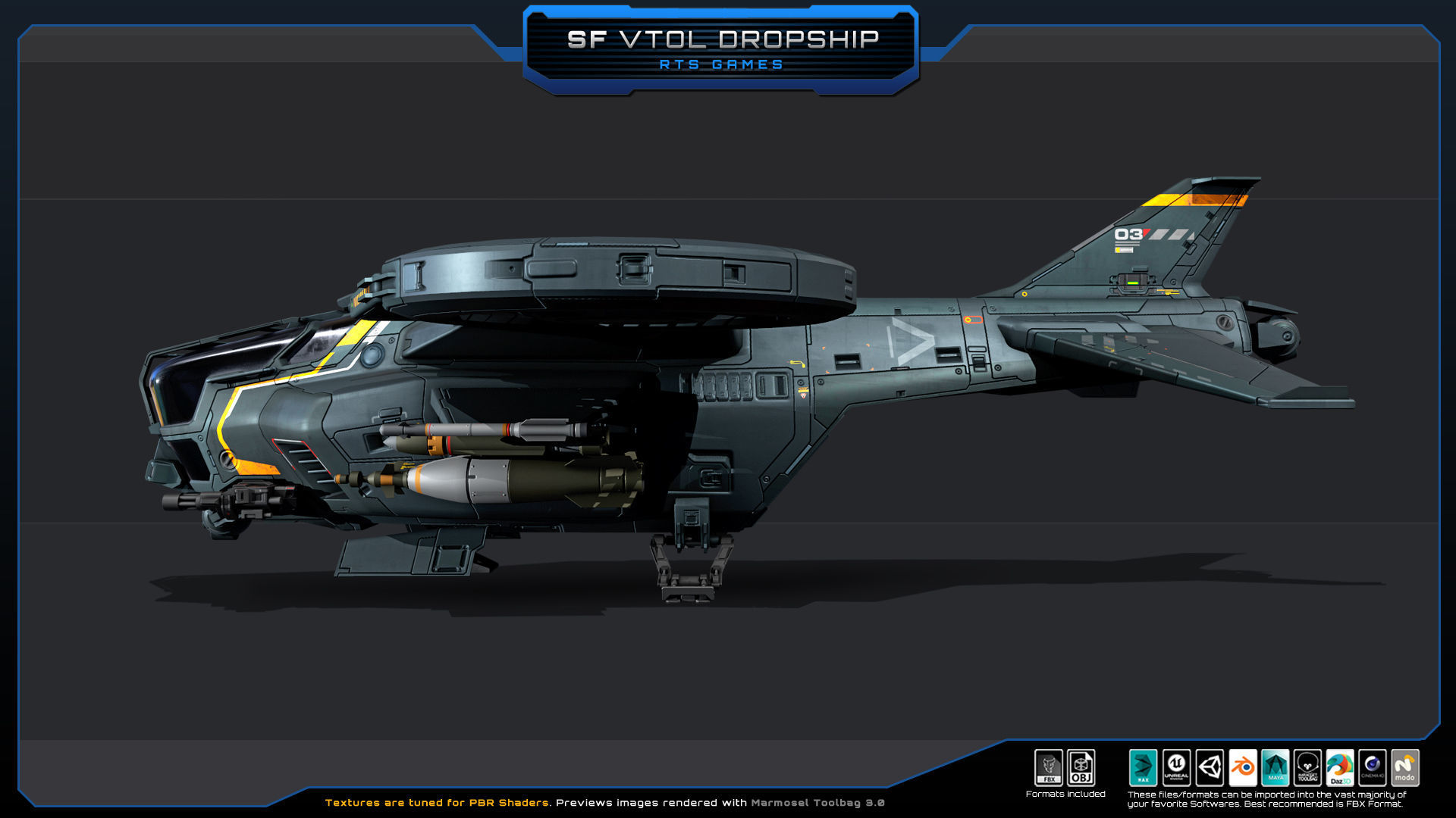 3D model SF - VTOL Dropship VR / AR / low-poly | CGTrader