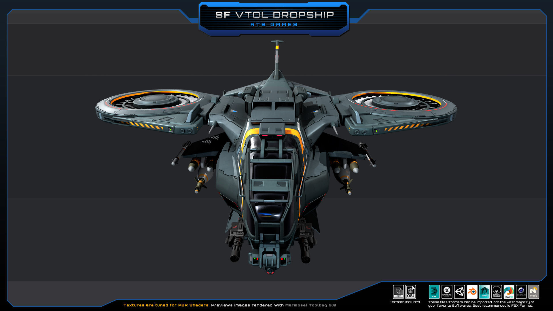 3D model SF - VTOL Dropship VR / AR / low-poly | CGTrader