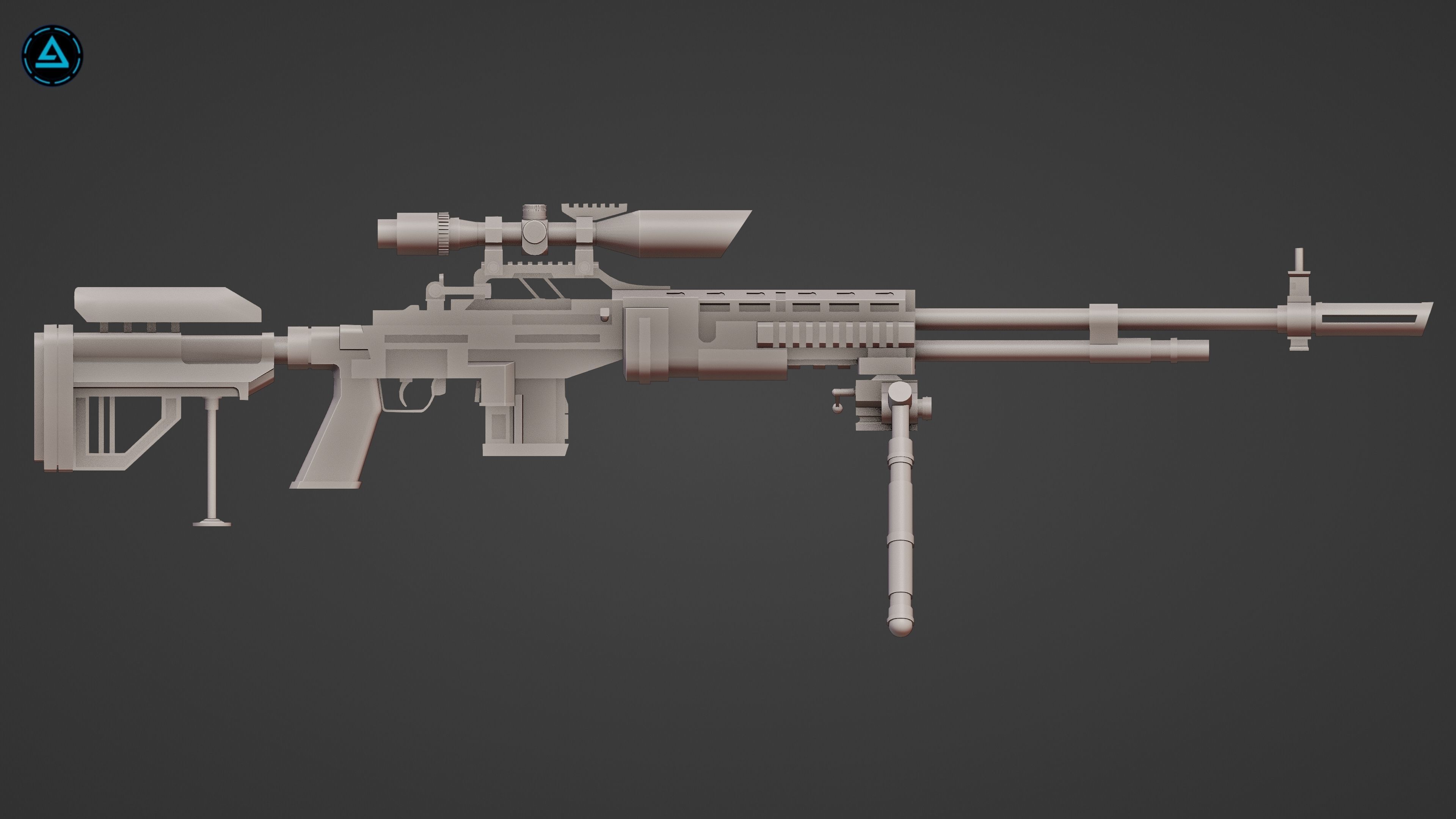 3D model MKS 56X Sniper Rifle VR / AR / low-poly | CGTrader