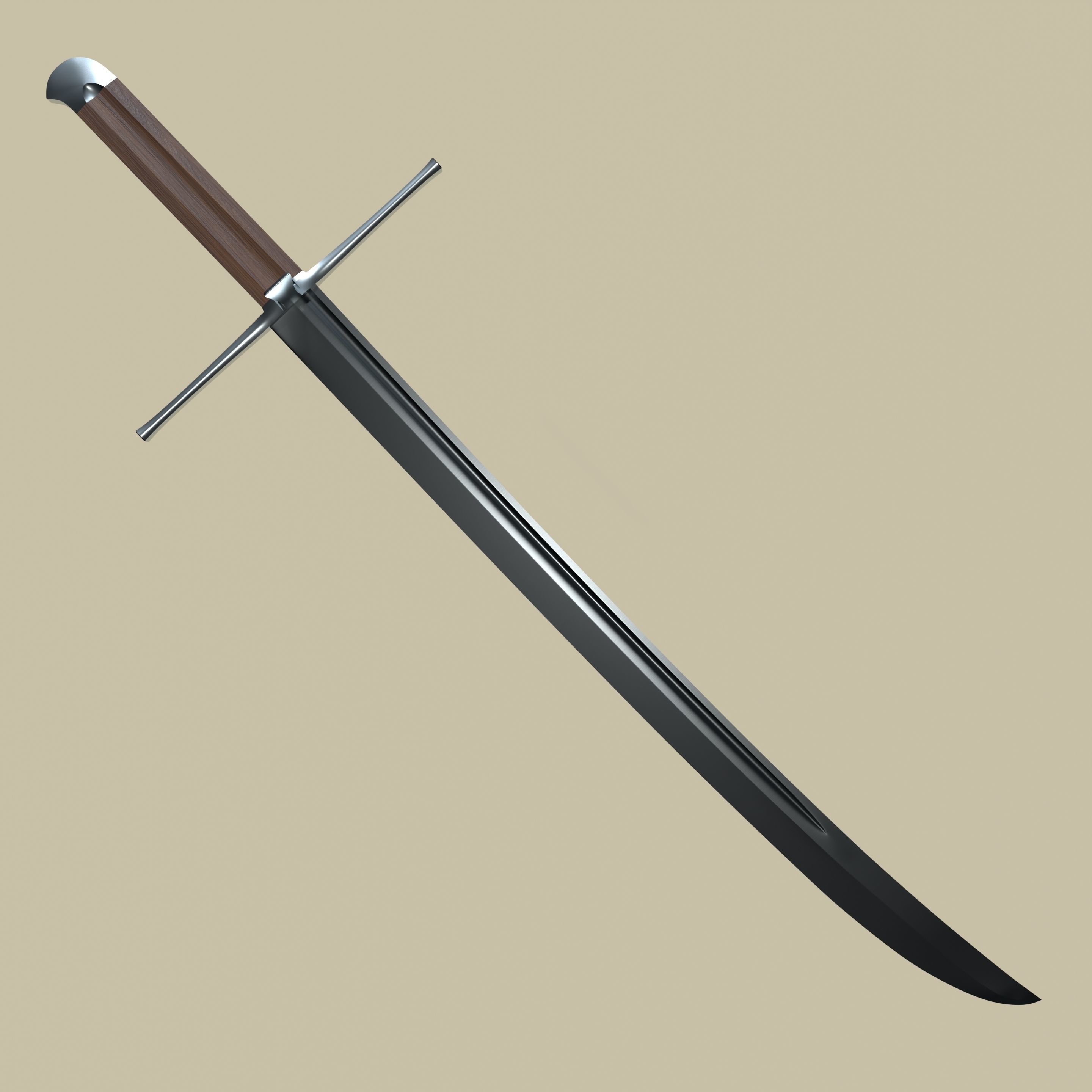 3D model Kriegsmesser or Messer - Historical German Sword VR / AR / low ...