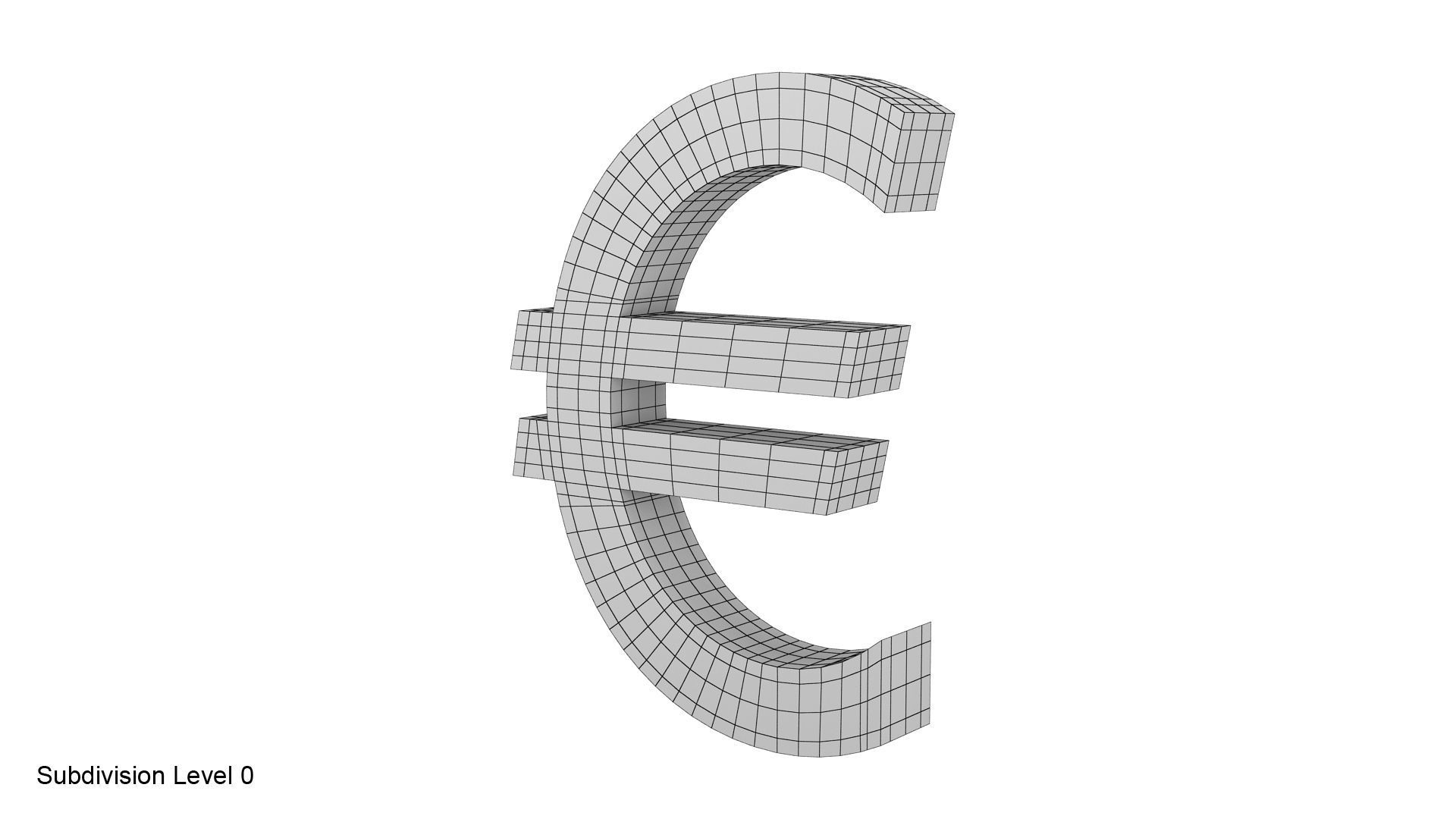 Euro symbol 3D model | CGTrader