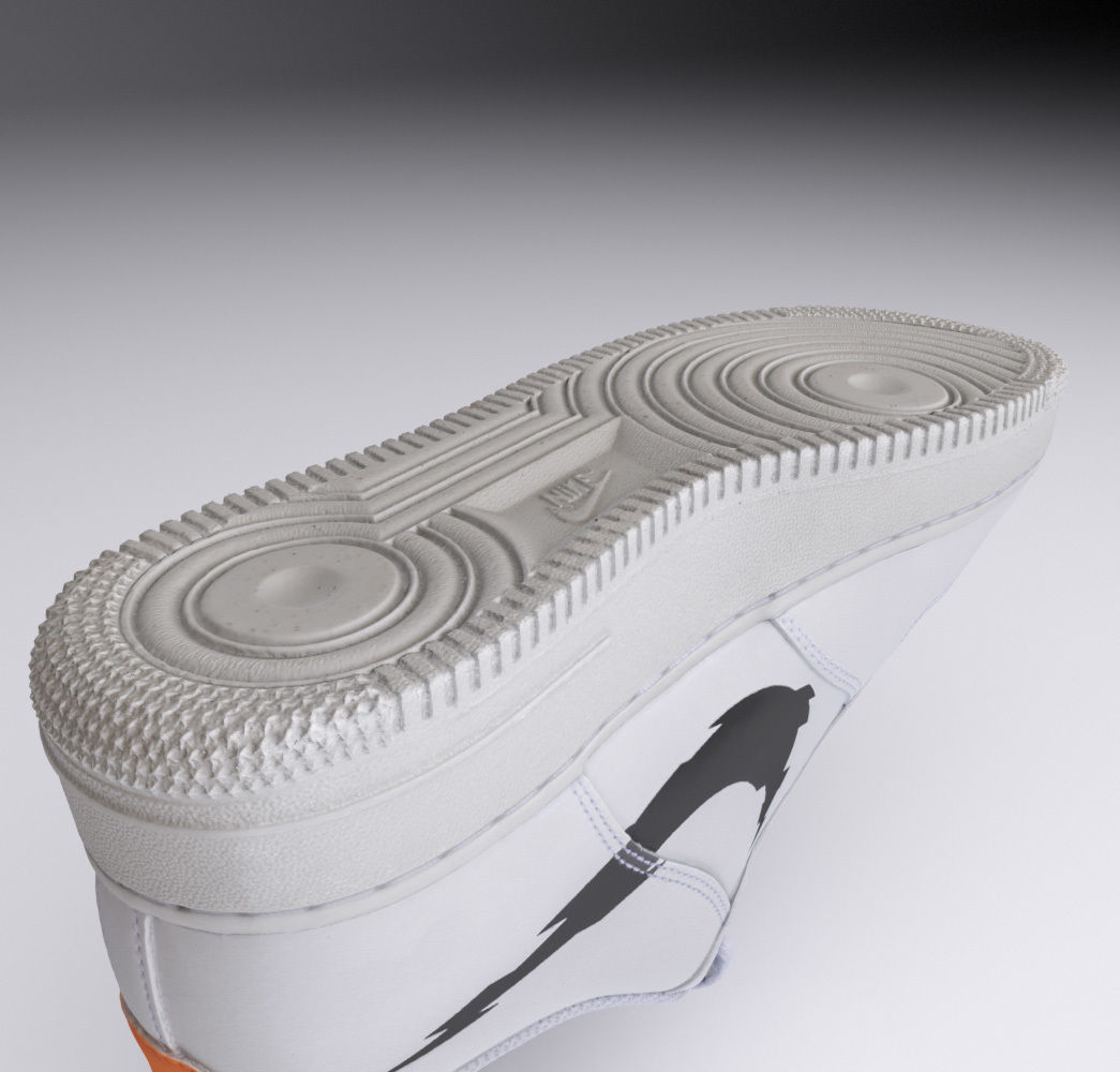 Nike Airforce One Orange White 8K Textures High Poly 3D model | CGTrader