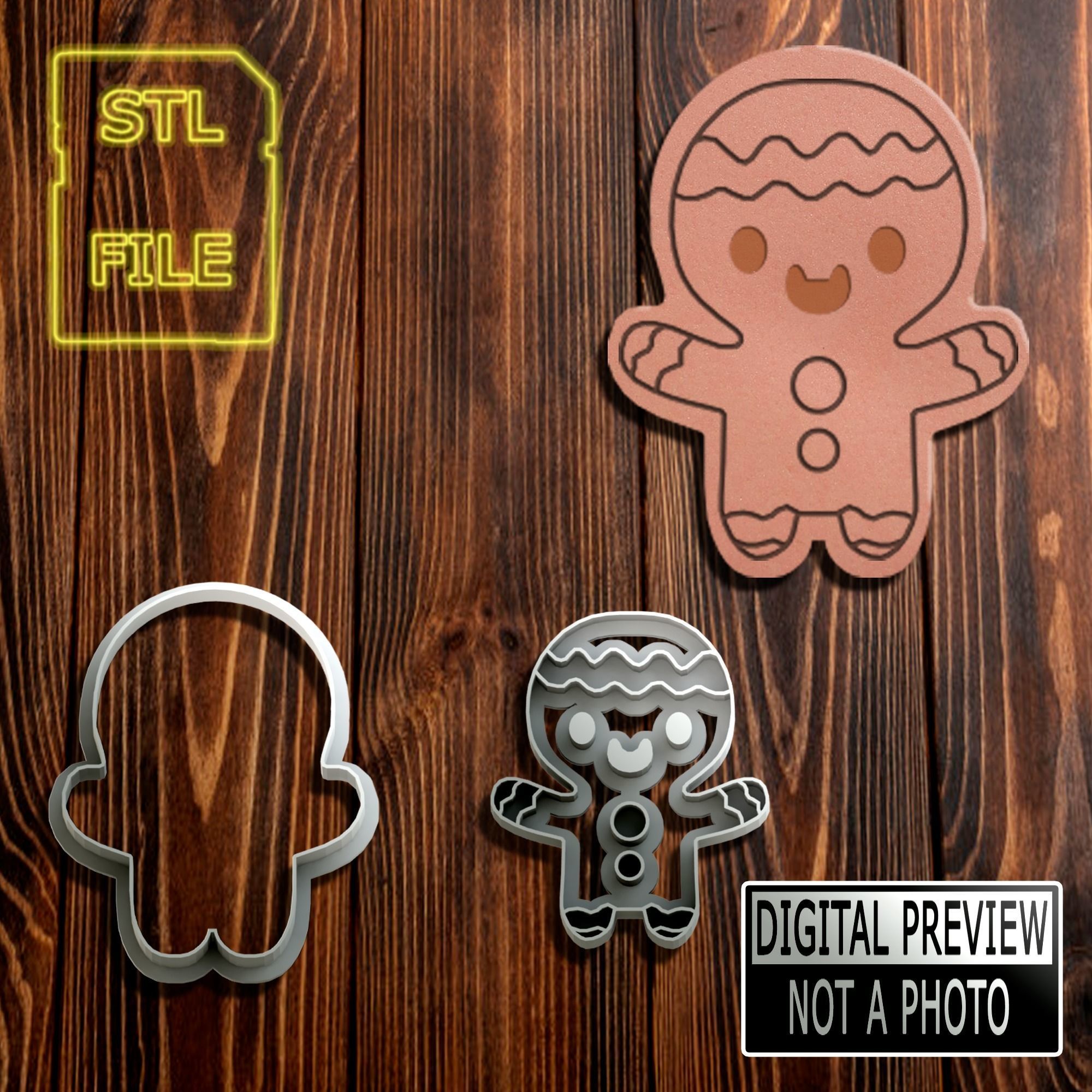 GINGERBREAD MEN COOKIE CUTTER - CHRISTMAS THEME 3D model 3D printable ...