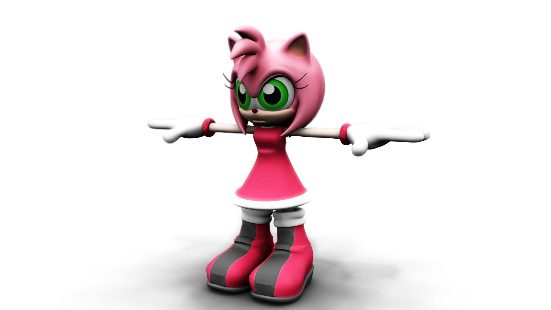 cartoon Amy Rose 3d model 3D model | CGTrader