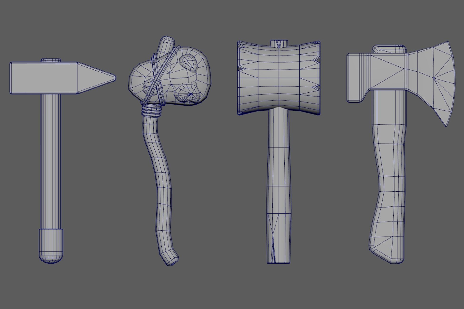 3D model Low Poly Hammer Pack - 16 Pieces VR / AR / low-poly | CGTrader