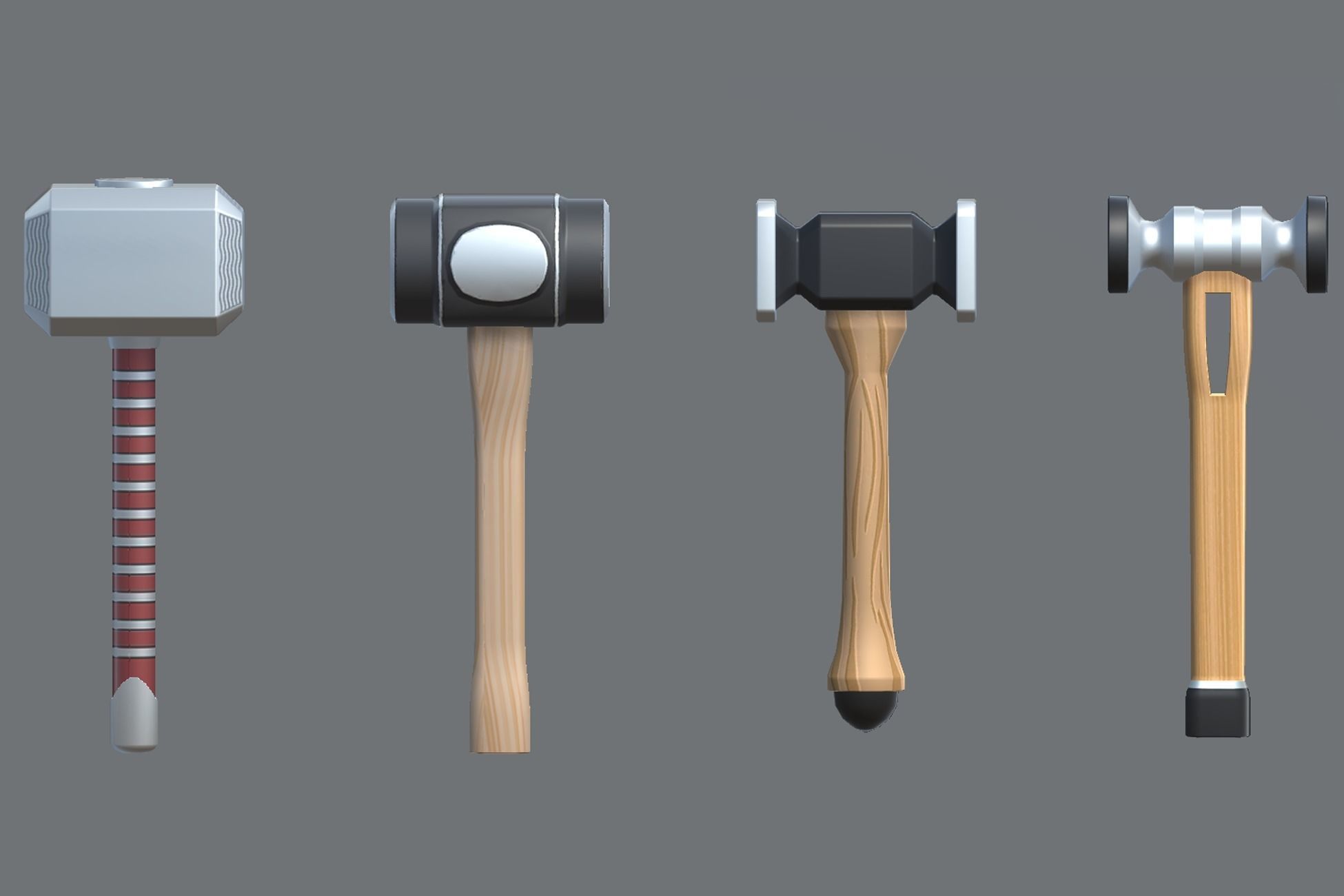 3D model Low Poly Hammer Pack - 16 Pieces VR / AR / low-poly | CGTrader