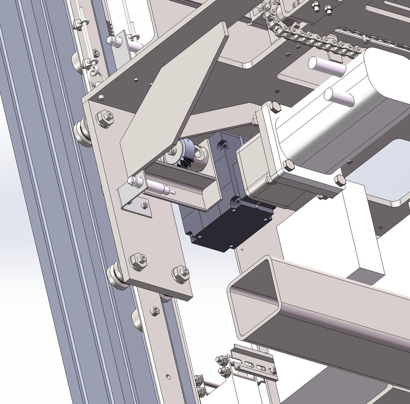 Stacking-machine-assembly metal frame with machine 3D model | CGTrader