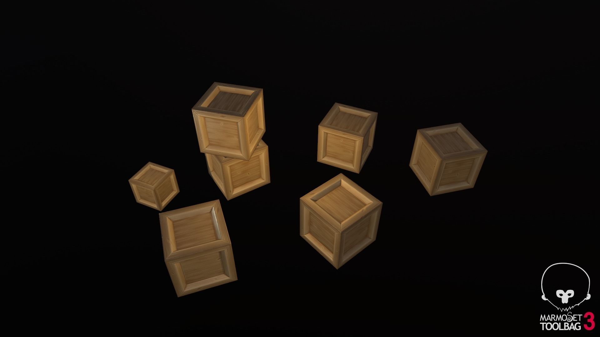3D model Wooden low poly box for games VR / AR / low-poly | CGTrader