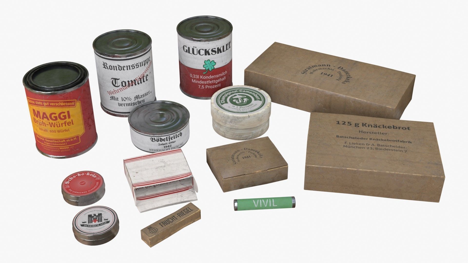 3D model German Combat Ration WWII VR / AR / low-poly | CGTrader