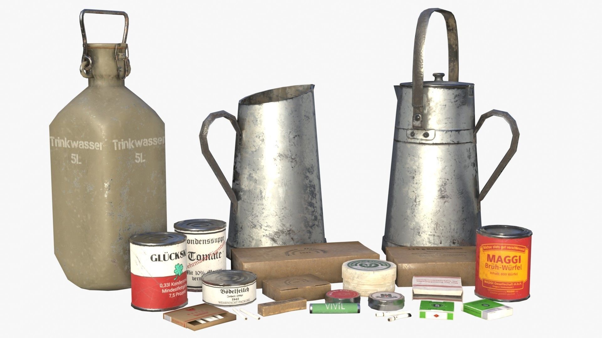 German WWII rations and equipments Collection VR / AR / low-poly | CGTrader