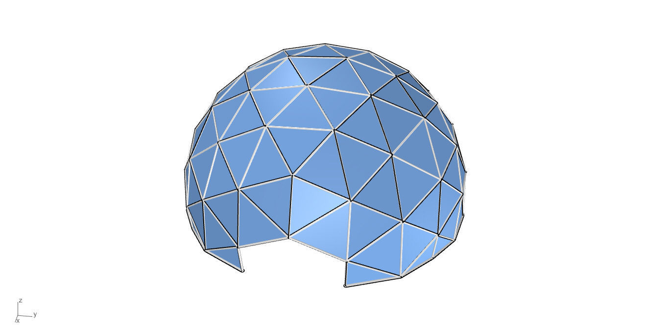 Geodesic Dome with Door Opening and Glass Panels v1 3D model | CGTrader
