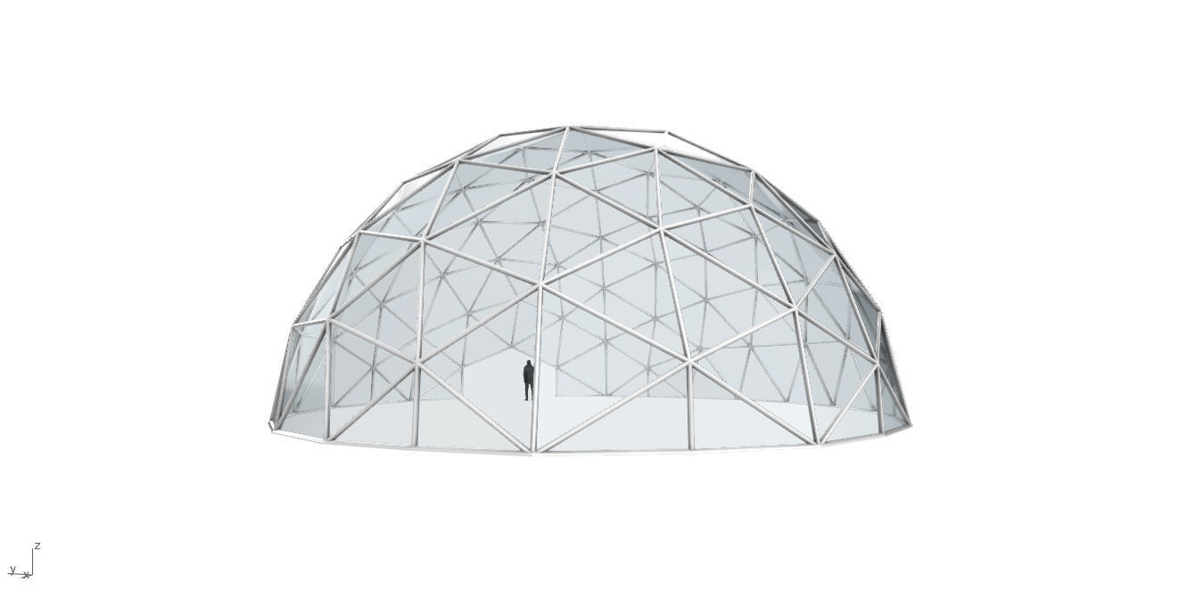 Geodesic Dome with Door Opening and Glass Panels v1 3D model | CGTrader