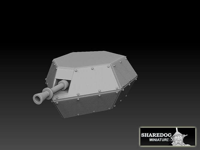 Tank Box Gun Turret 3D model 3D printable | CGTrader