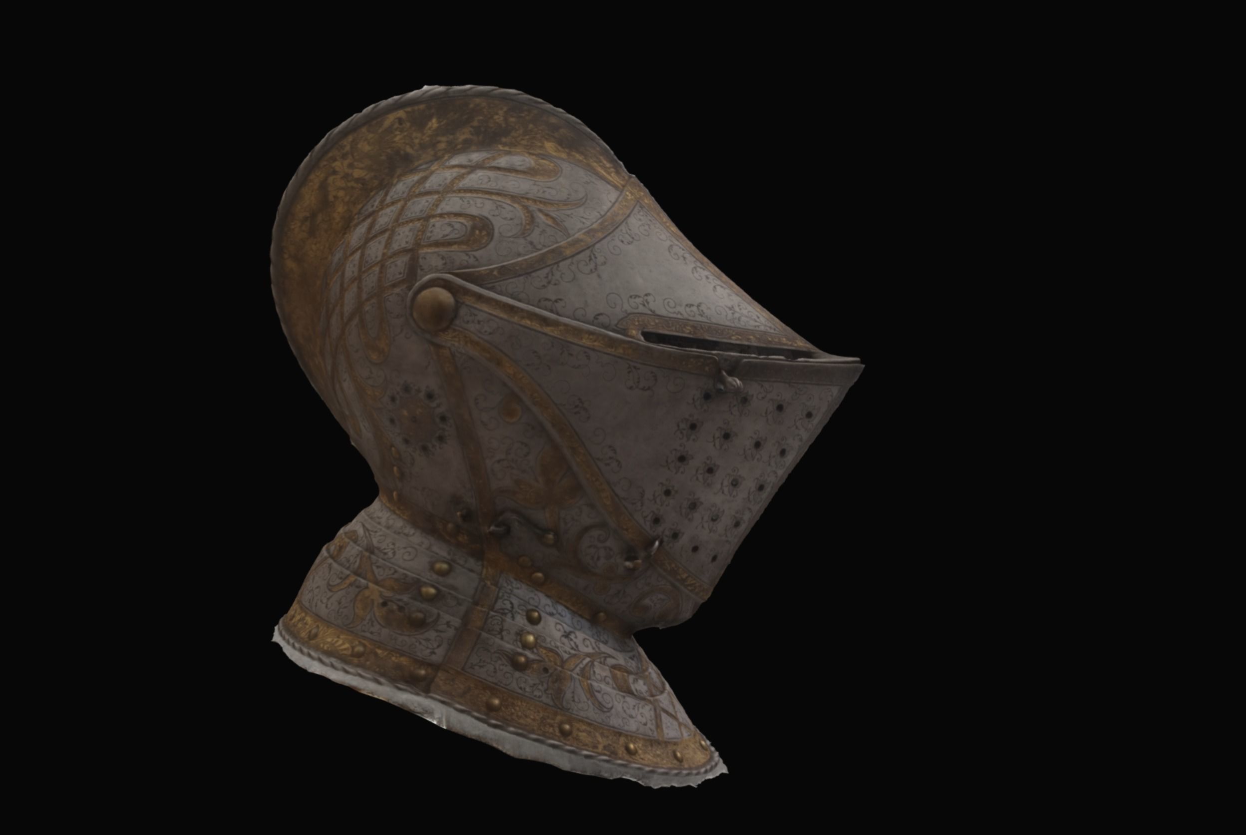 Gold and Silver Knights Helmet Photogrammetry scan 3D model | CGTrader